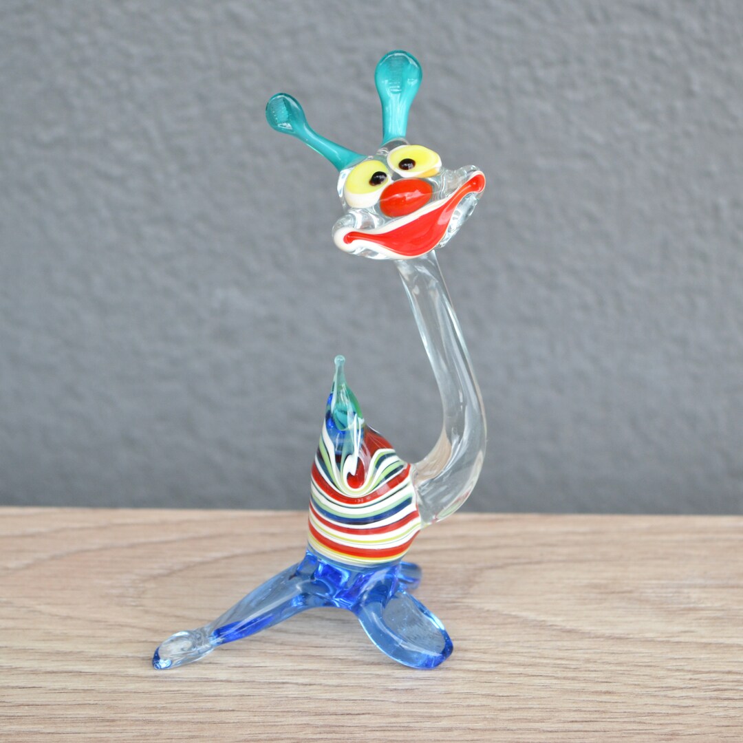 Glass Snail Figurine Blown Glass Snail Blue Small Animals Glass ...