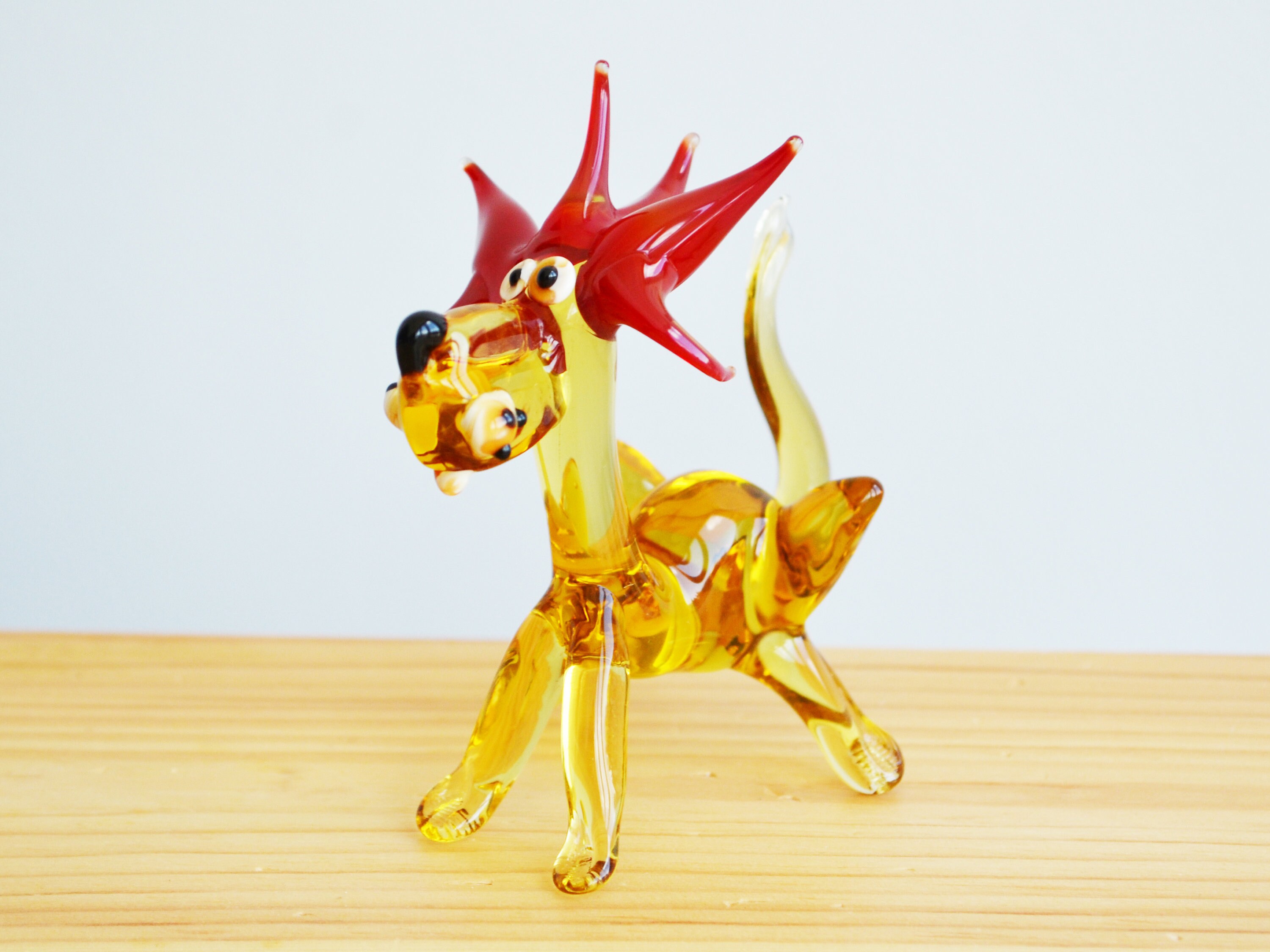 Blown Glass Lion Figurine Yellow Glass Lion Sculpture Glass - Etsy