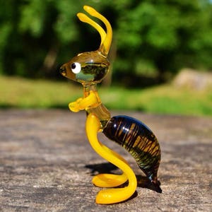 Yellow Glass Ant Glass Animal Collectible Figurine Doll House Ant ...