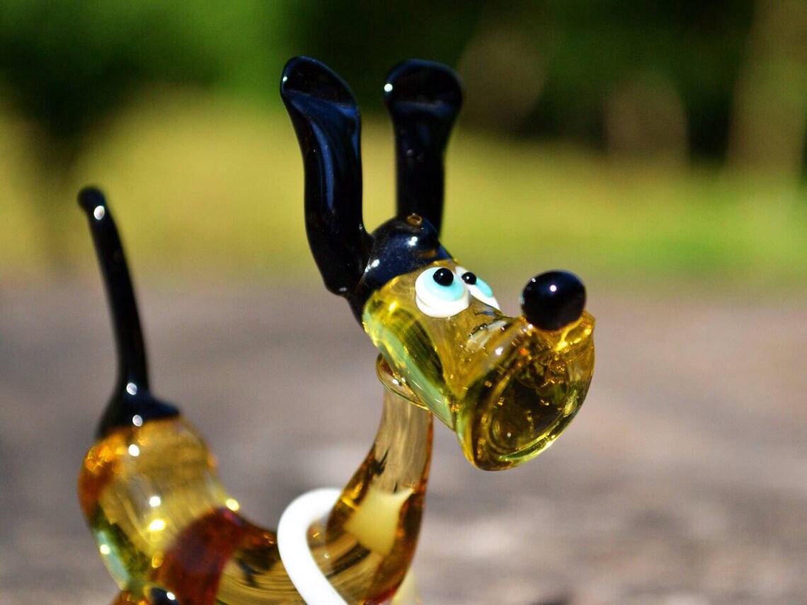 Glass Dog Doll House Figure Fused Glass Animals Gift for - Etsy