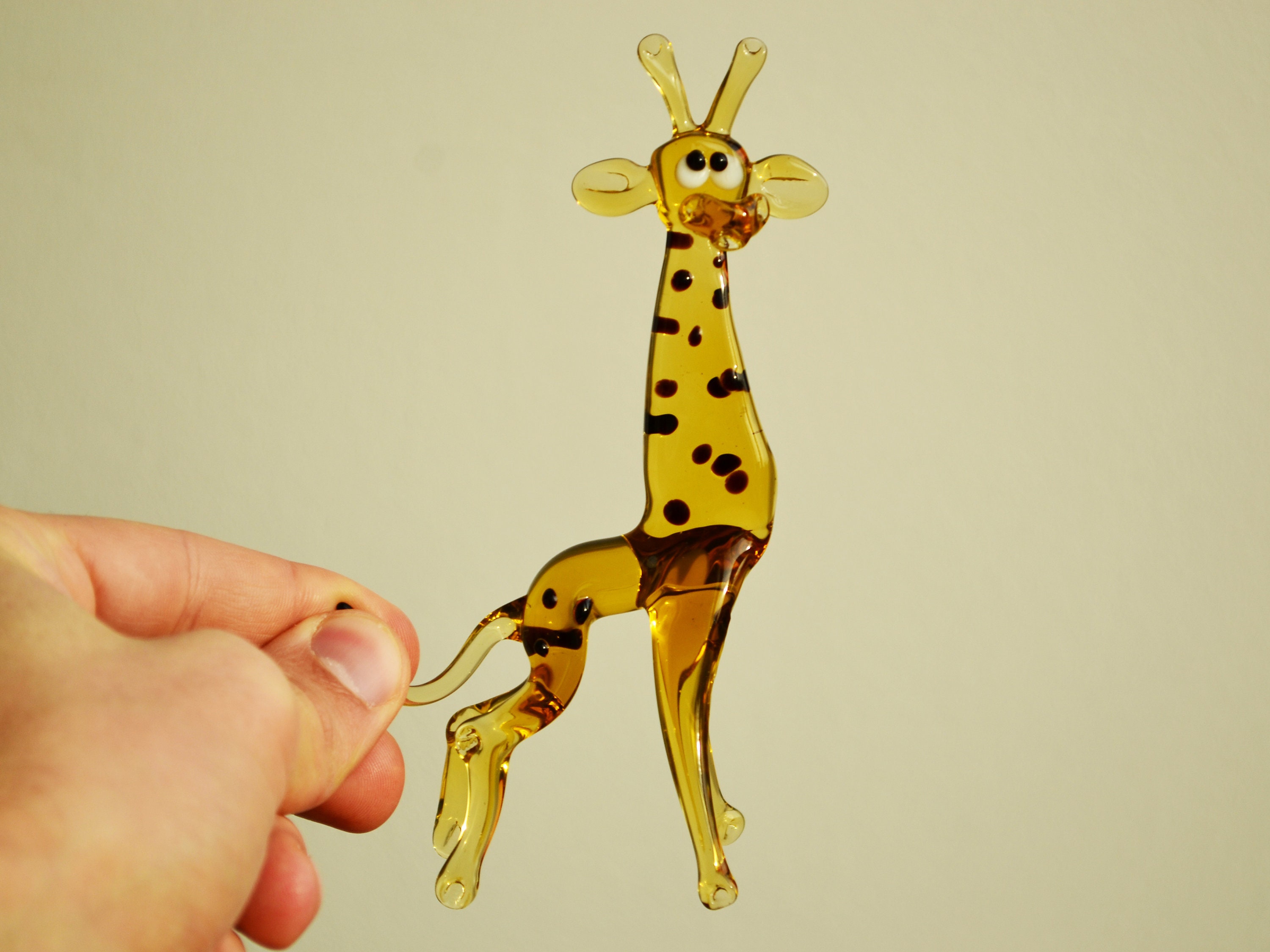 Blown Glass Giraffe Figurine Animals Glass Giraffe Miniature Art Glass ...