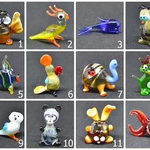 Small Glass Animals Miniature Mini Figurines Glass Animals - Etsy
