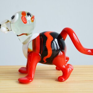 Red Tiger Glass Figurine Hand Blown Tiger Animals Glass Tiger Sculpture ...