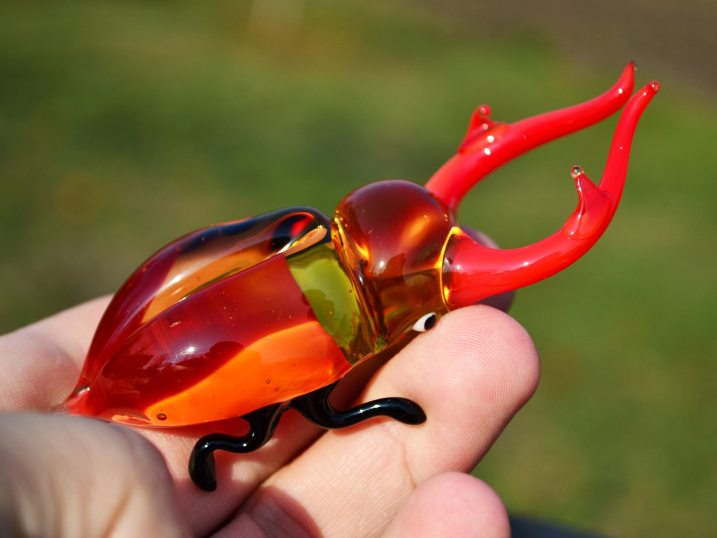 Red Glass Bug Figurine Animals Glass Bug Miniature Art Glass - Etsy