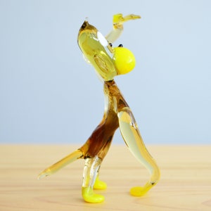 Glass Monkey Figurine Yellow Glass Monkey Animal Collectible - Etsy