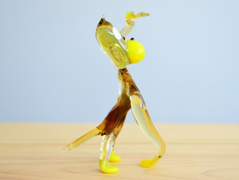 Glass Monkey Figurine Yellow Glass Monkey Animal Collectible - Etsy