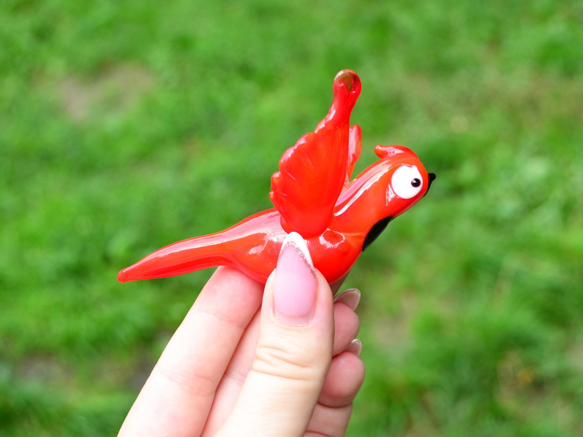 Glass Cardinal Bird Red Animals Figurine Cardinals Glass - Etsy