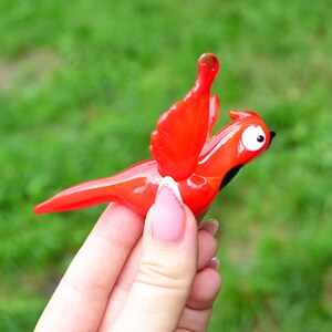 Glass Cardinal Bird Red Animals Figurine Cardinals Glass Miniature Art ...