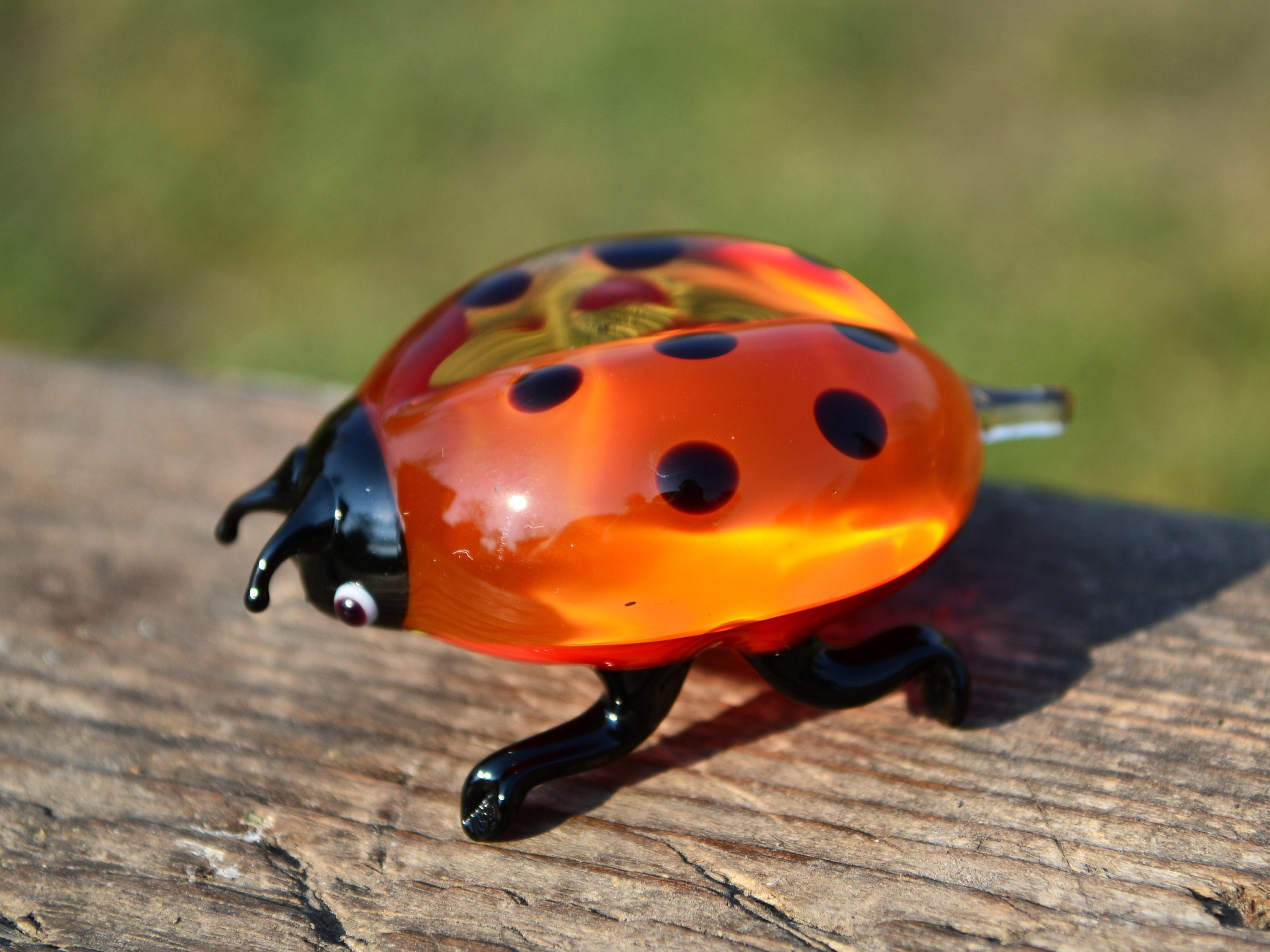 2.2 Inch Glass Ladybug Figurines Blown Dollhouse Ladybug | Etsy