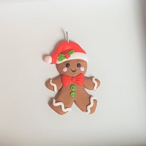 Handcrafted Polymer Clay Gingerbread Man Pendant Christmas Necklace Holiday Jewellery Christmas ...