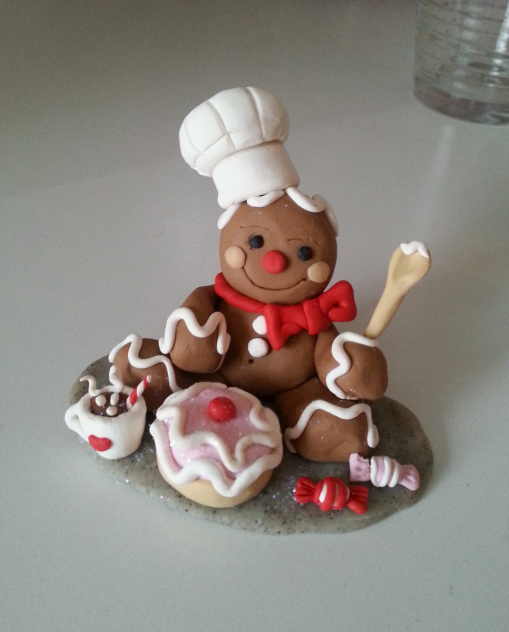 Handcrafted Gingerbread Man Baker Christmas Figurine Polymer - Etsy