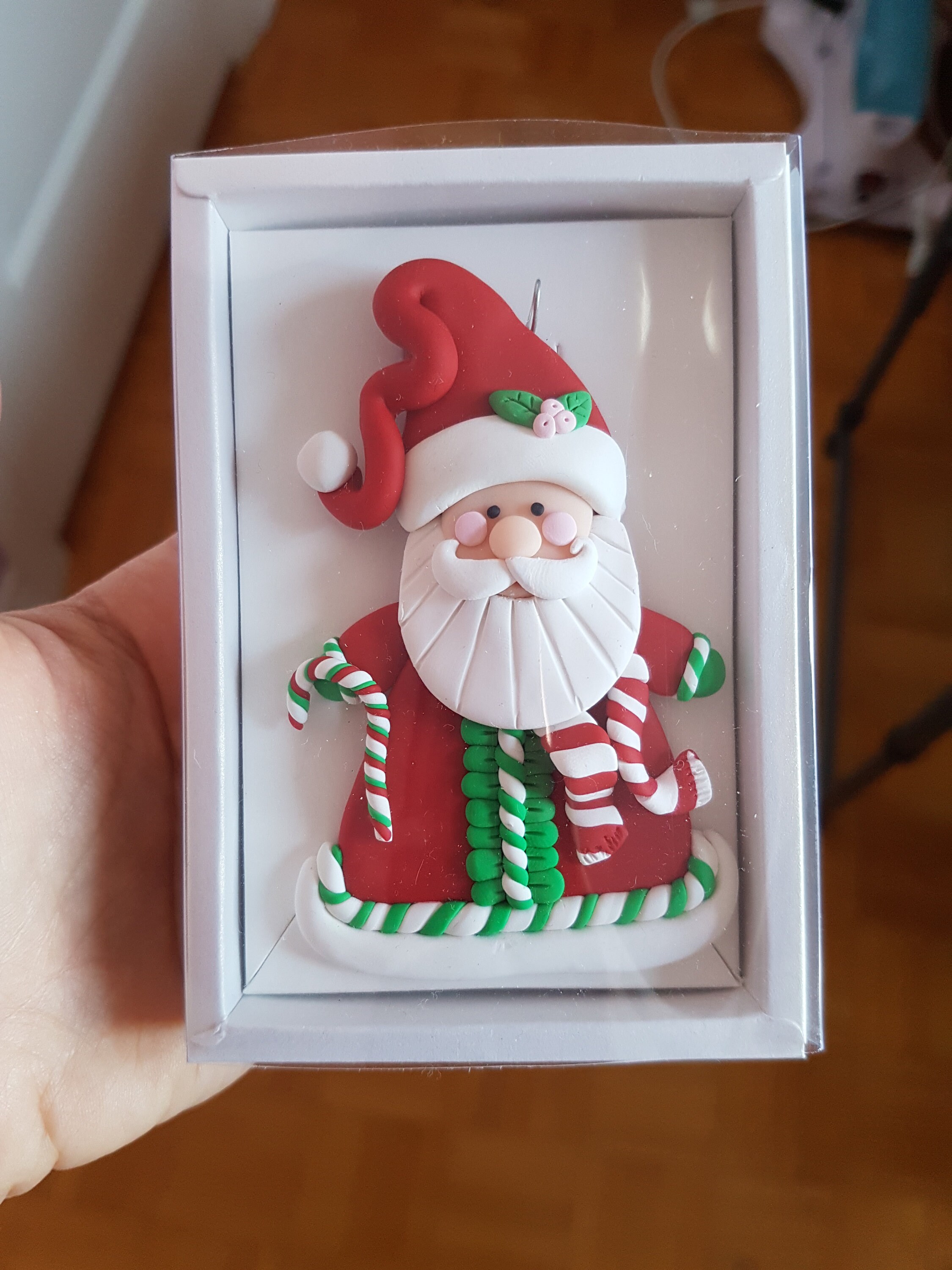 Handcrafted Polymer Clay Santa Christmas Ornament Santa Gift - Etsy