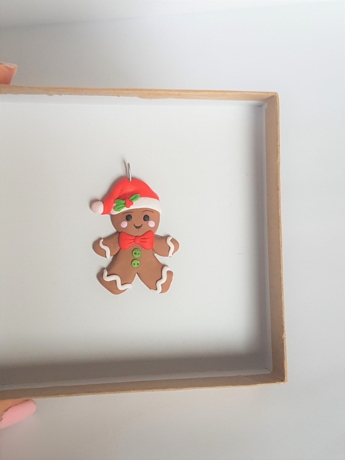 Handcrafted Polymer Clay Gingerbread Man Pendant Christmas - Etsy