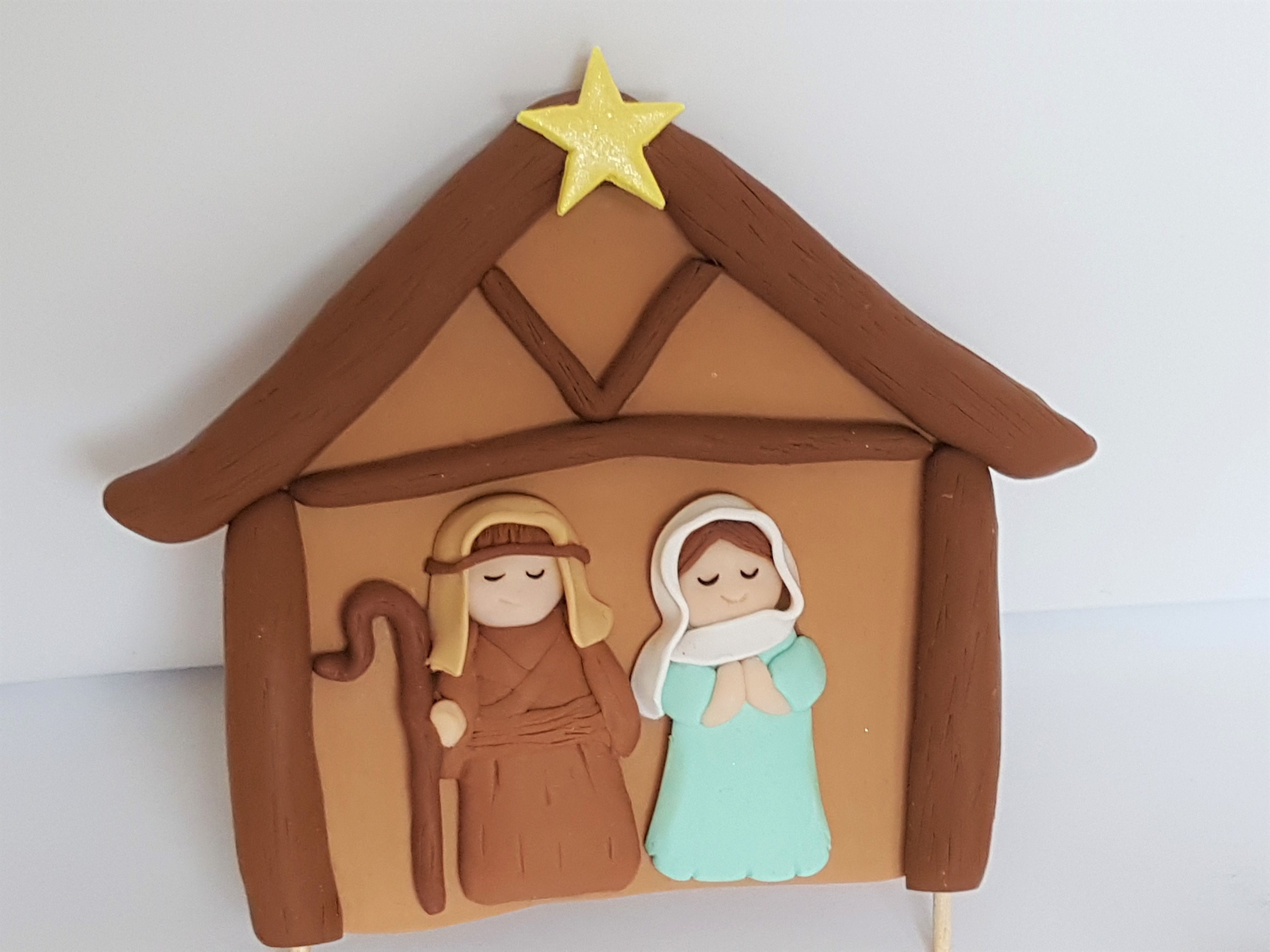 Handcrafted Polymer Clay Modern Nativity Set Christmas Nativity Scene ...