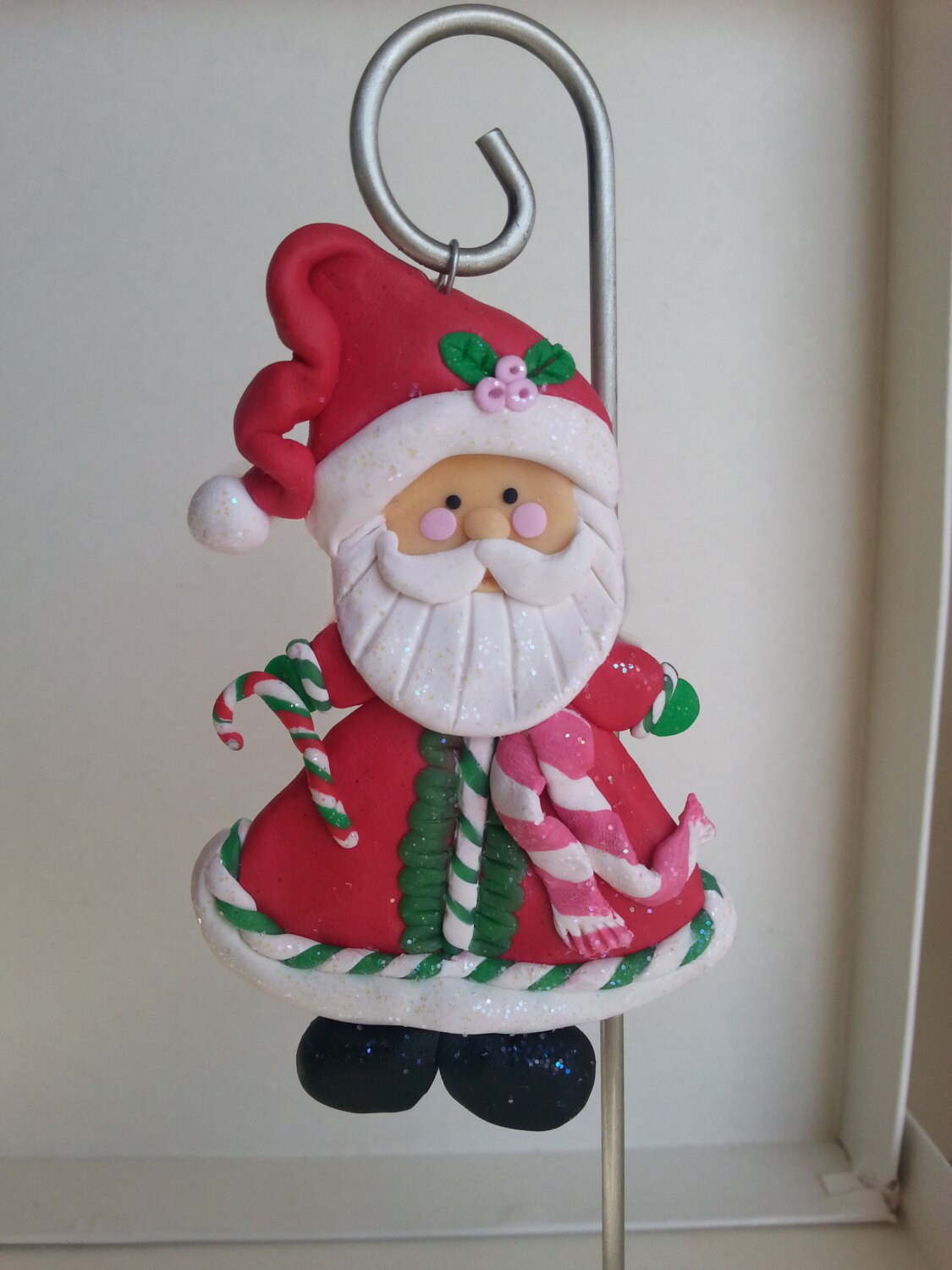 Handcrafted Polymer Clay Santa Christmas Ornament Santa Gift - Etsy