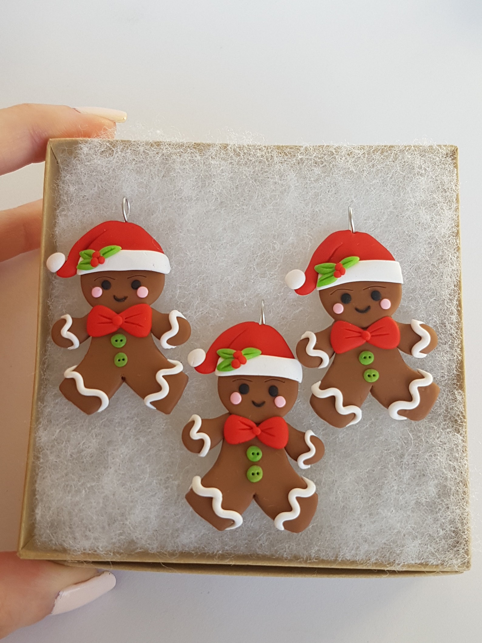 Handcrafted Gingerbread Man MINI Christmas Ornament Gingerbread Polymer ...