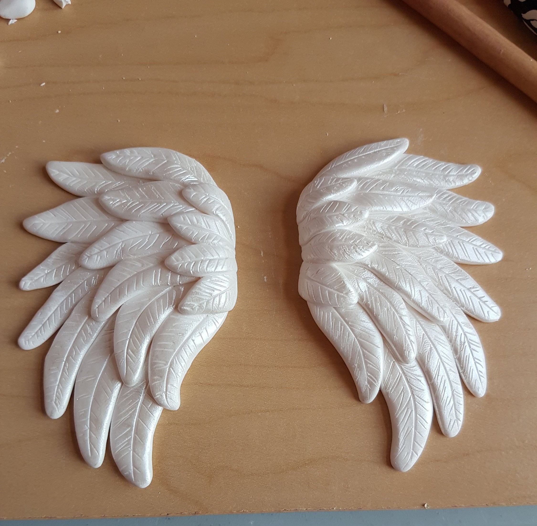 Handcrafted Polymer Clay Angel Wing Pair Ornament Keepsake Gift Angel ...