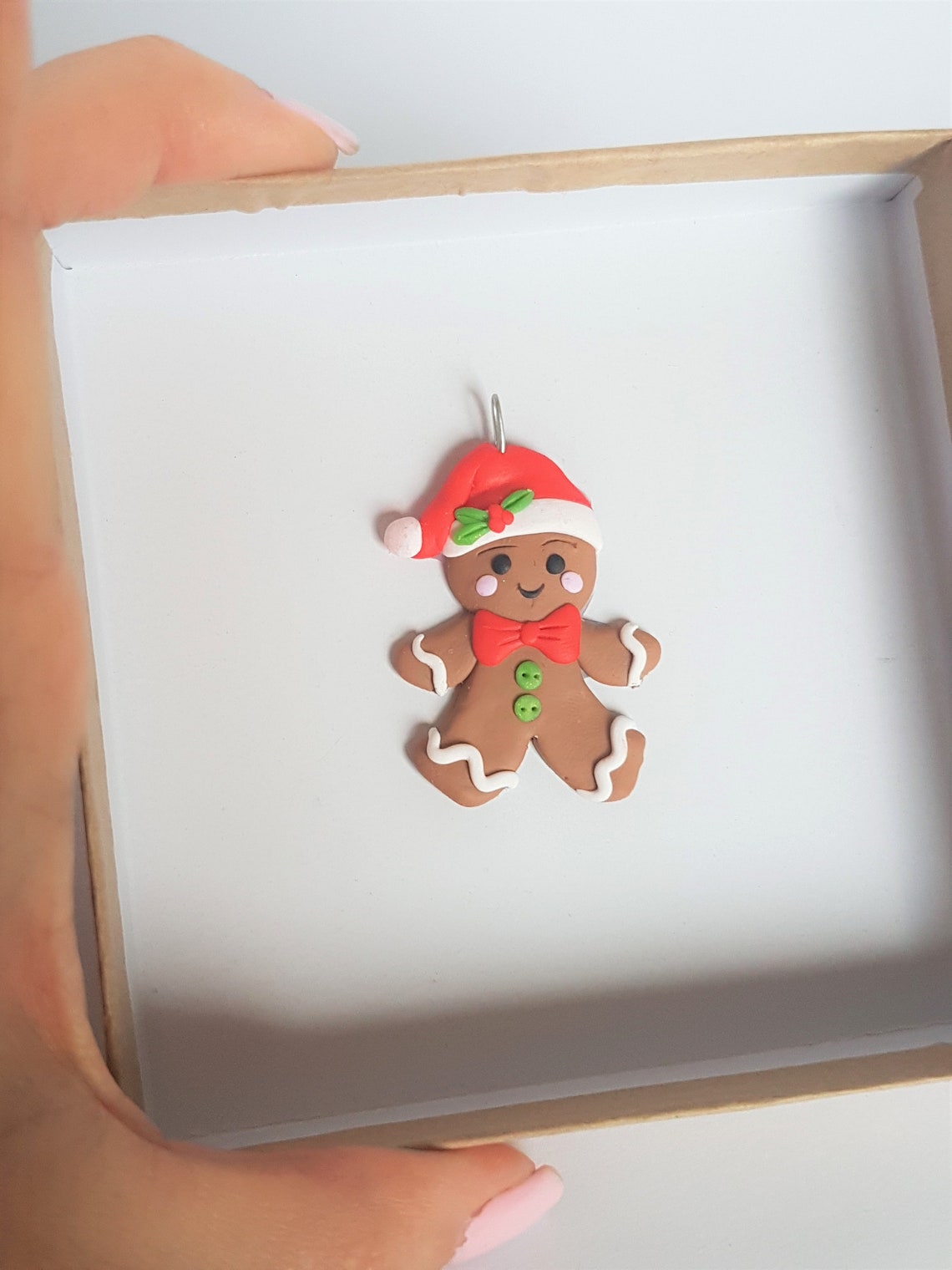 Handcrafted Polymer Clay Gingerbread Man Pendant Christmas - Etsy