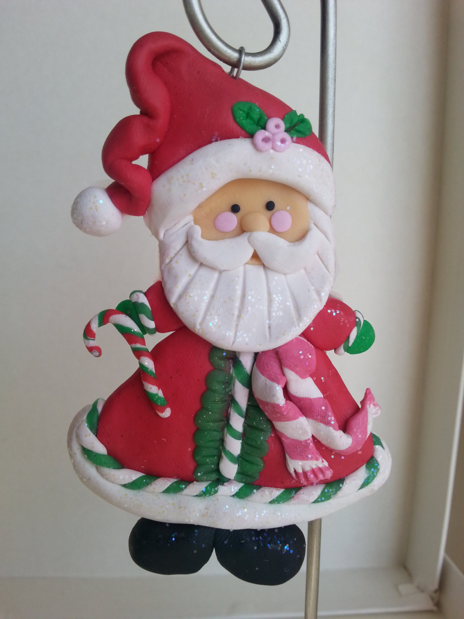 Handcrafted Polymer Clay Santa Christmas Ornament Santa Gift - Etsy