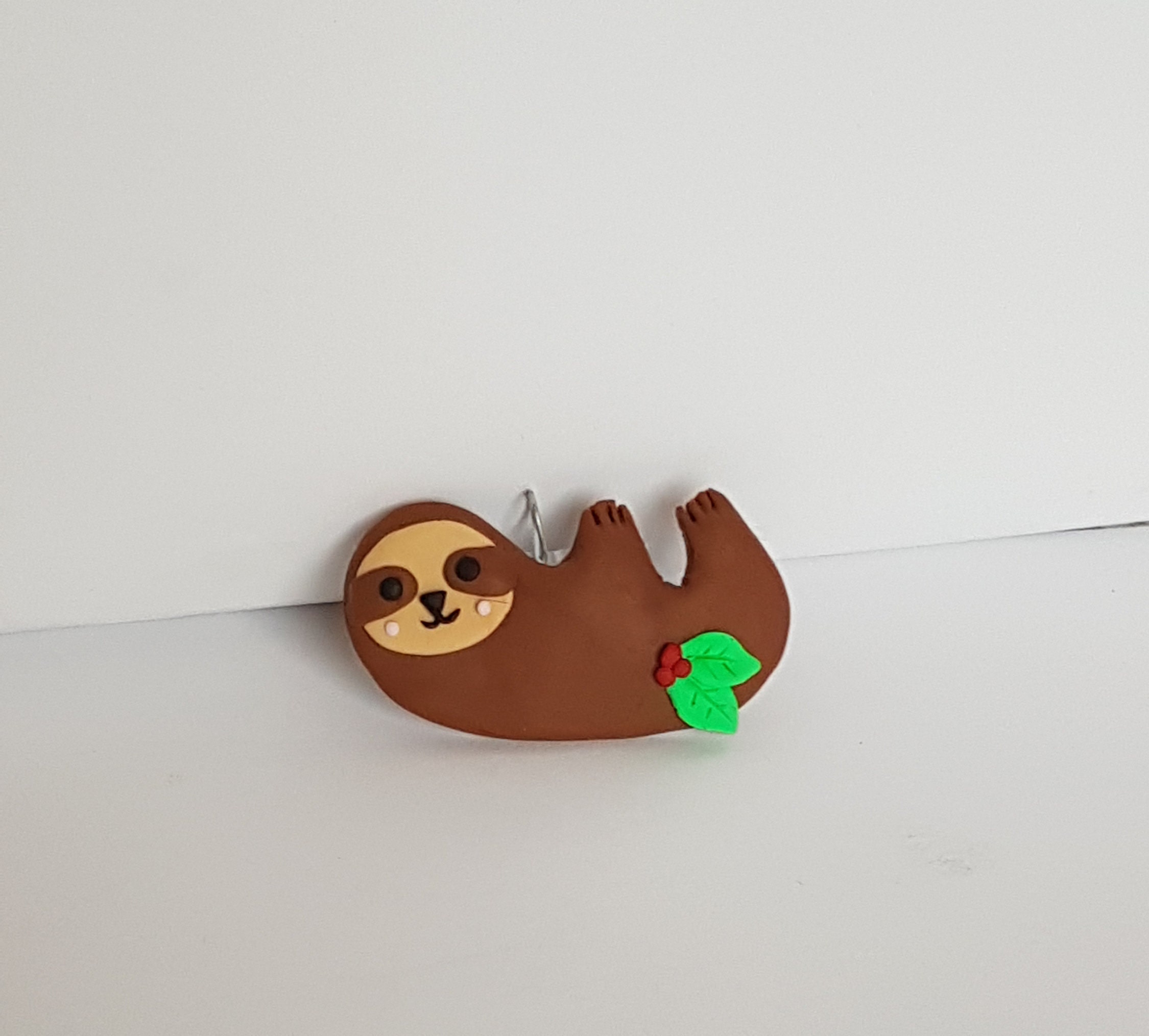 Handcrafted Polymer Clay Sloth Christmas Ornament Christmas Sloth Gift ...