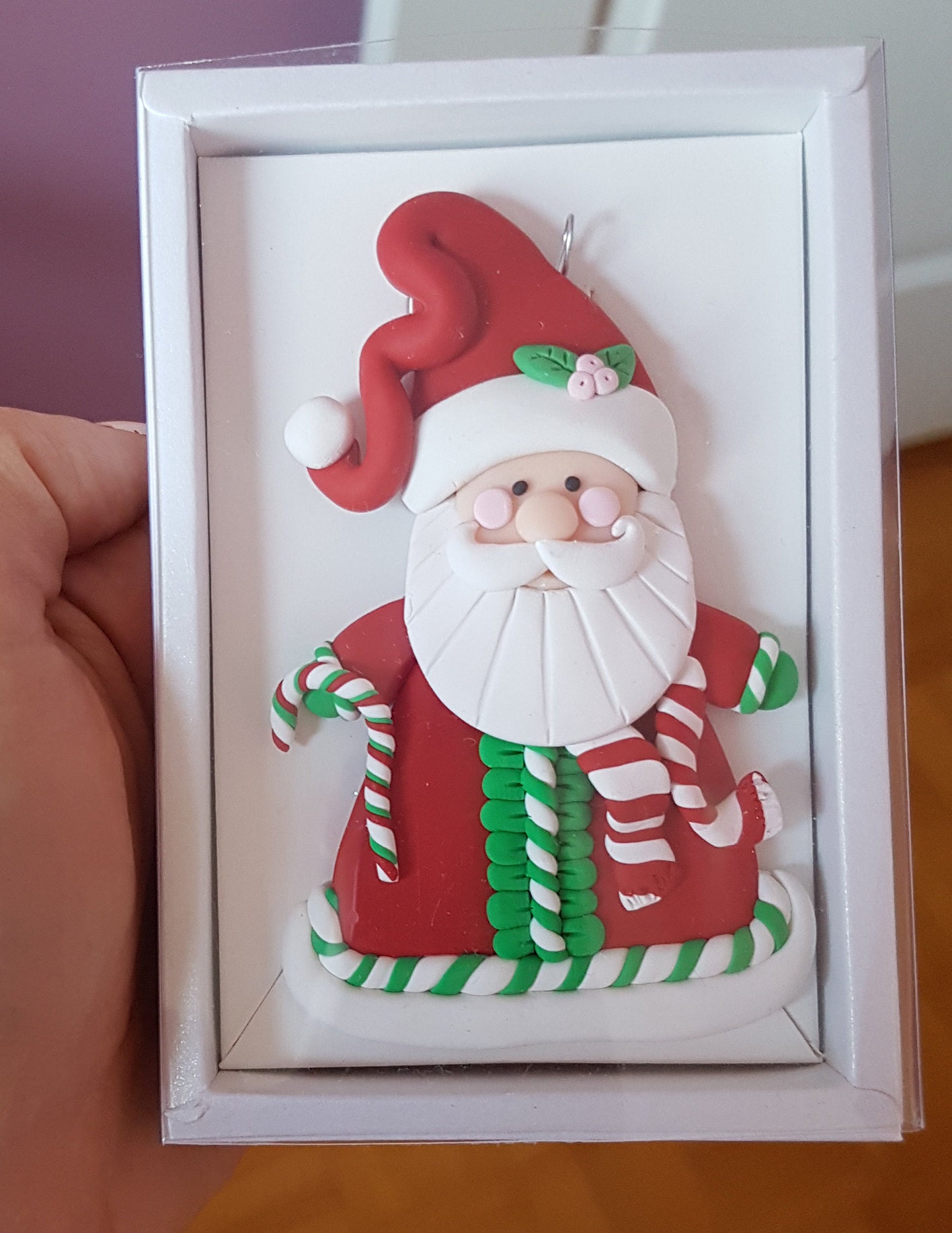 Handcrafted Polymer Clay Santa Christmas Ornament Santa Gift - Etsy
