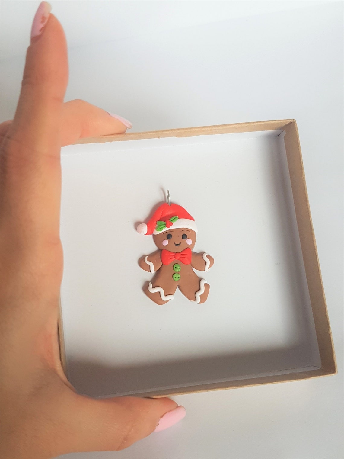 Handcrafted Polymer Clay Gingerbread Man Pendant Christmas - Etsy