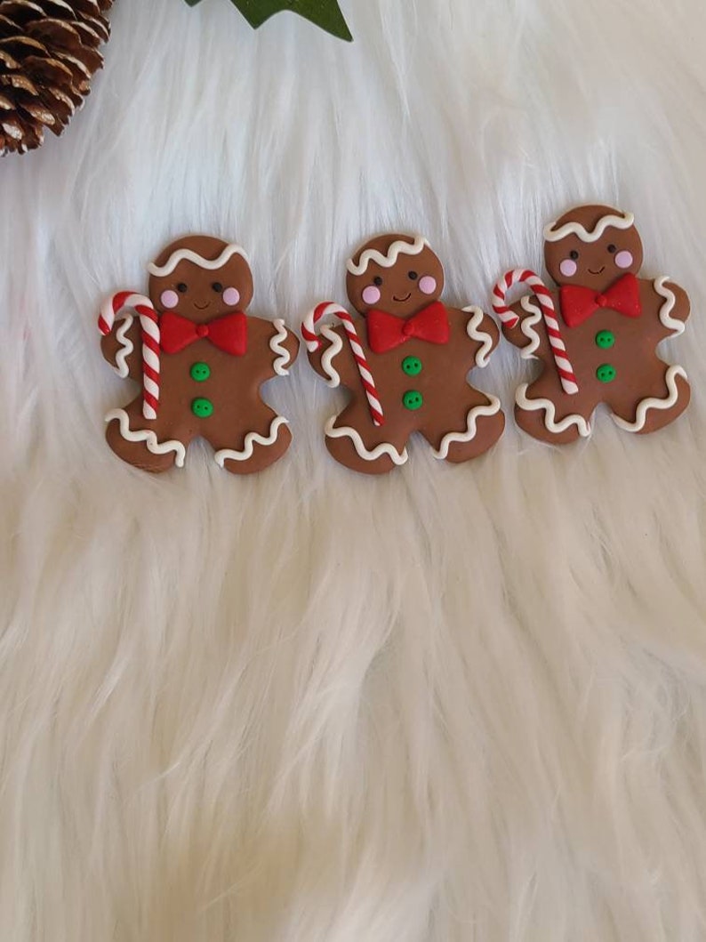 Handcrafted Polymer Clay Gingerbread Man Brooch Gingerbread Man Pin ...