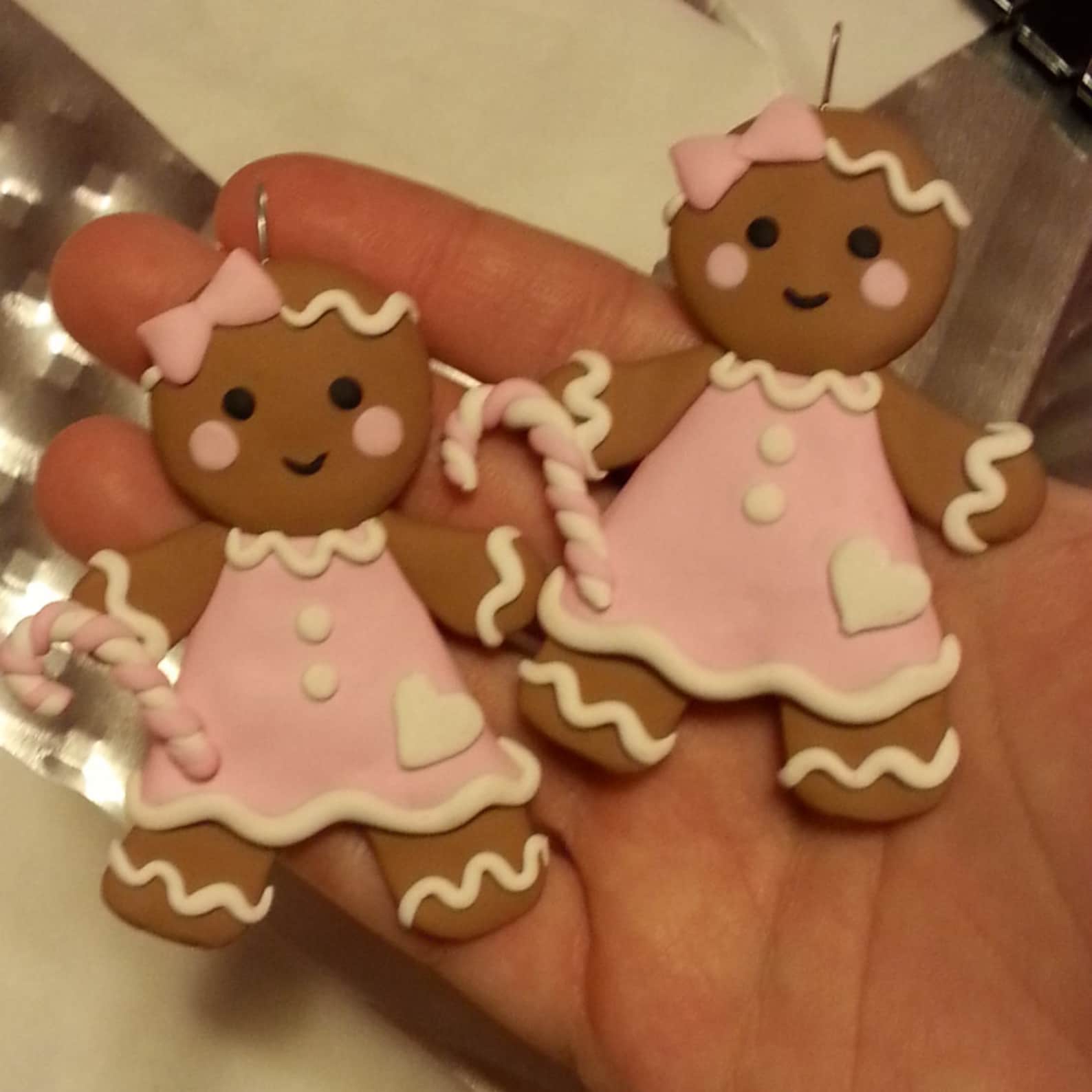 Handcrafted Pink Custom Gingerbread Girl Christmas Ornament - Etsy