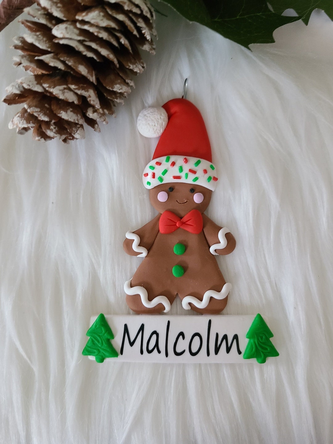 Handcrafted Personalized Gingerbread Man Christmas Ornament - Etsy