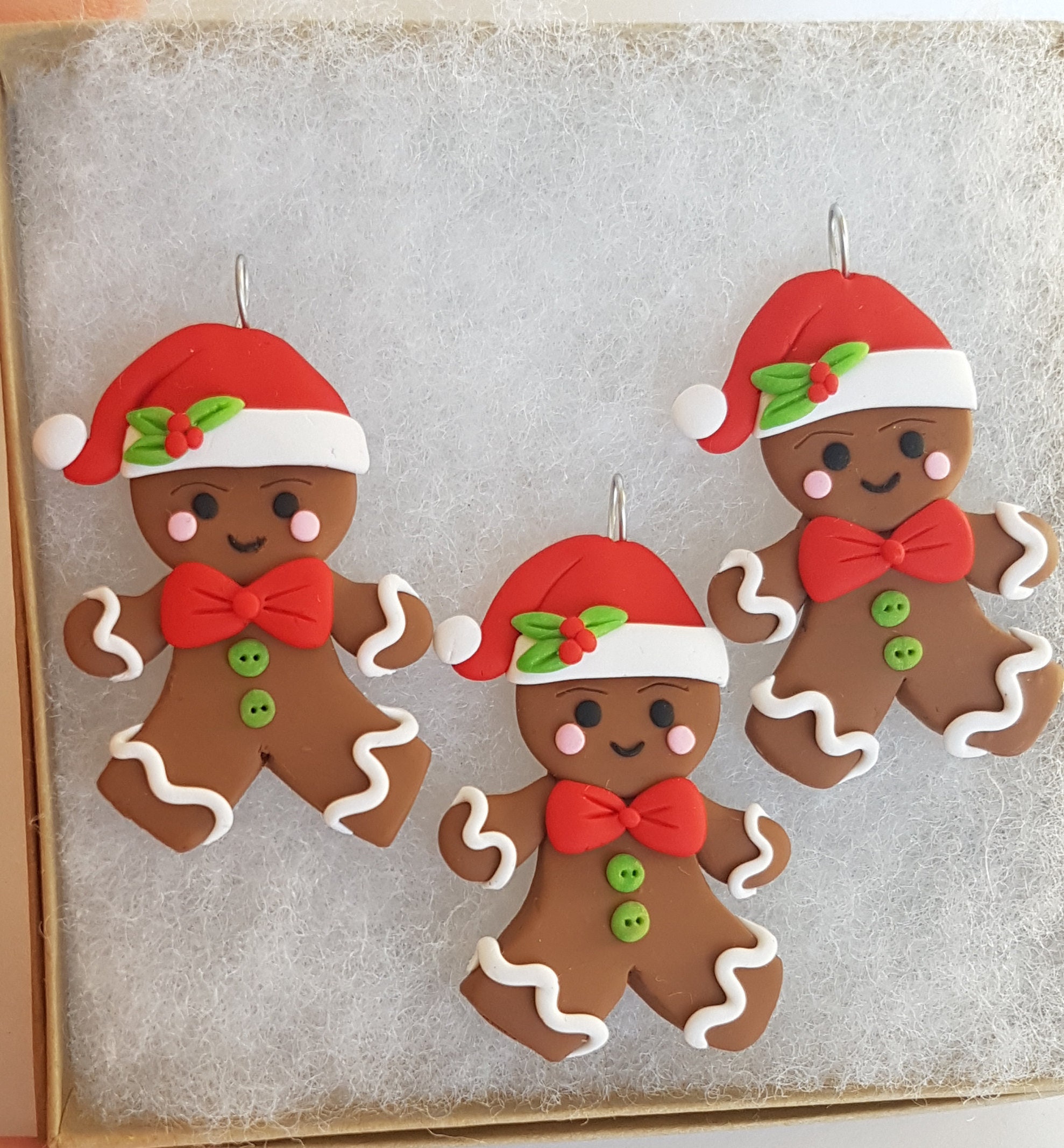 Handcrafted Gingerbread Man MINI Christmas Ornament Gingerbread Polymer ...
