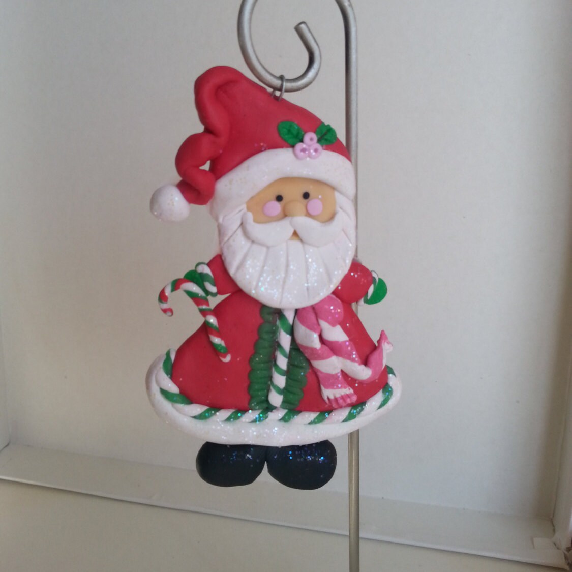 Handcrafted Polymer Clay Santa Christmas Ornament Santa Gift - Etsy
