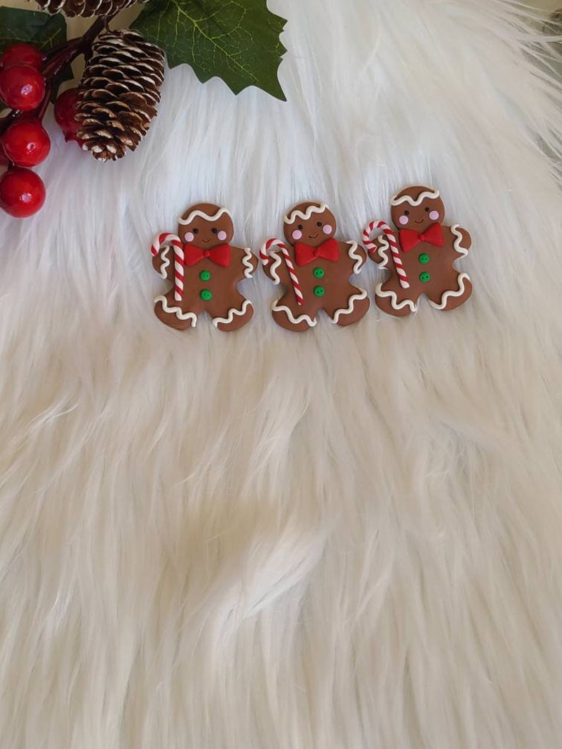 Handcrafted Polymer Clay Gingerbread Man Brooch Gingerbread Man Pin ...