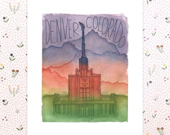 MANTI UTAH Temple Watercolor Art Print, Unique Wedding Engagement Gift ...