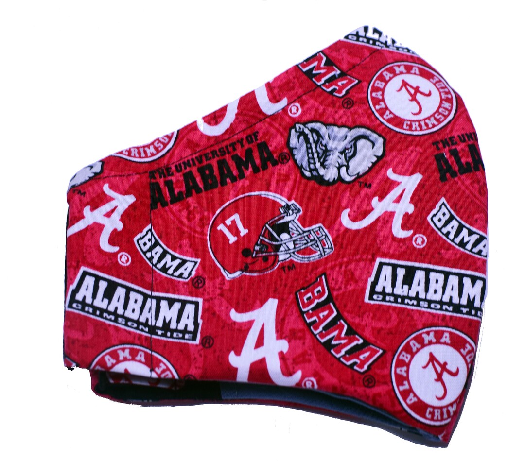 Alabama Red With Elephant Face Mask With Sewn in Filter, Pocket and ...