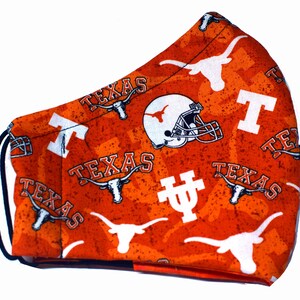 University of Texas New Style Face Mask With Sewn in Filter, Pocket and ...