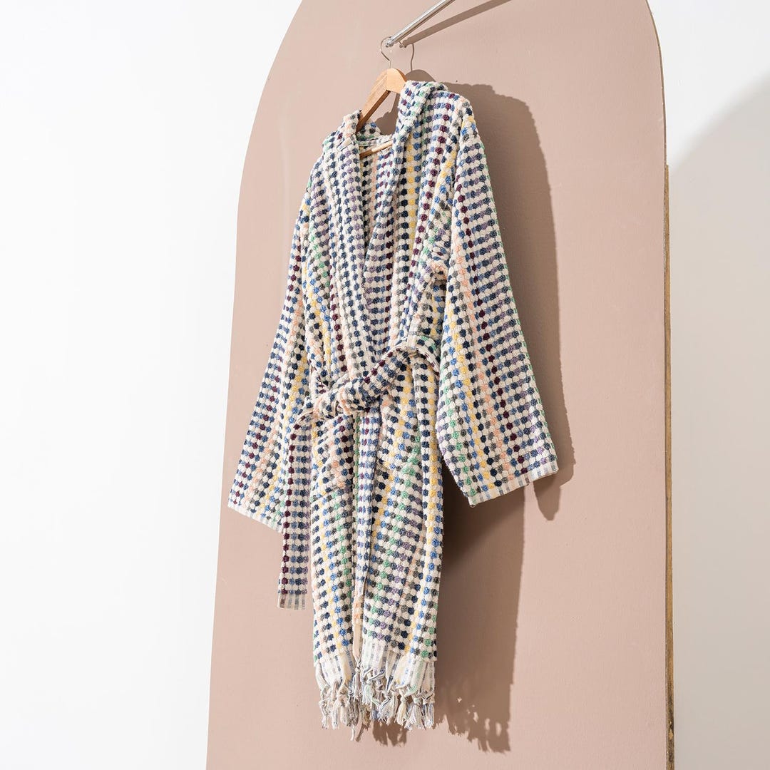 Pompom Bubble Bathrobe Handloom Turkish Cotton Resort Heavy Luxury ...