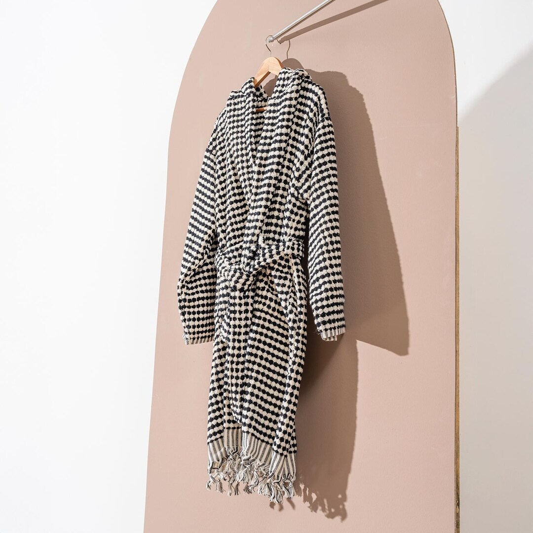 Pompom Bubble Texture Bathrobe Handloom Turkish Cotton Resort Heavy ...
