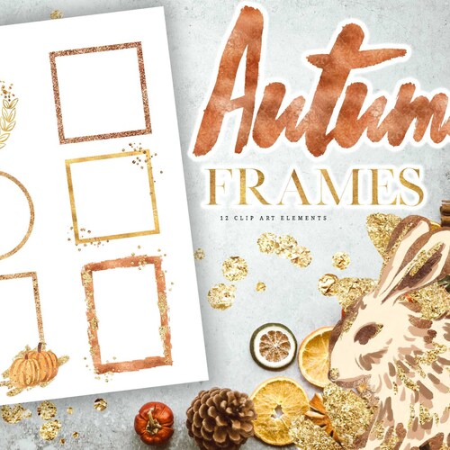 Autumn Clipart Borders Fall Thanksgiving Clip Art Border - Etsy