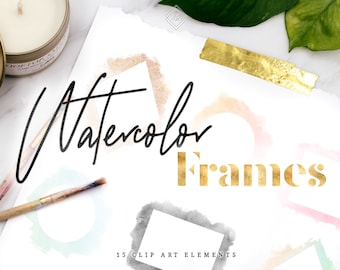 Watercolor Clipart Borders Watercolour Clip Art Frames - Etsy
