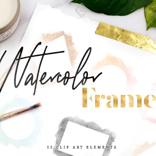 Watercolor Border Clipart Frame Water Color Clip Art Digital - Etsy