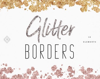 Glitter Overlay Clipart. Sparkle Overlay, Frames Clip Art. Gold, Rose ...