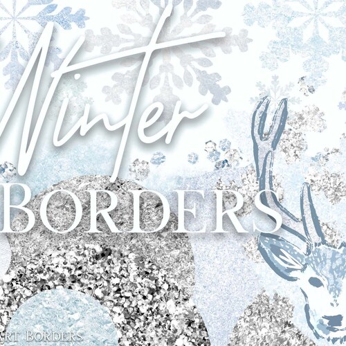 Winter Christmas Clipart Border Snowflake Holiday Clip Art - Etsy