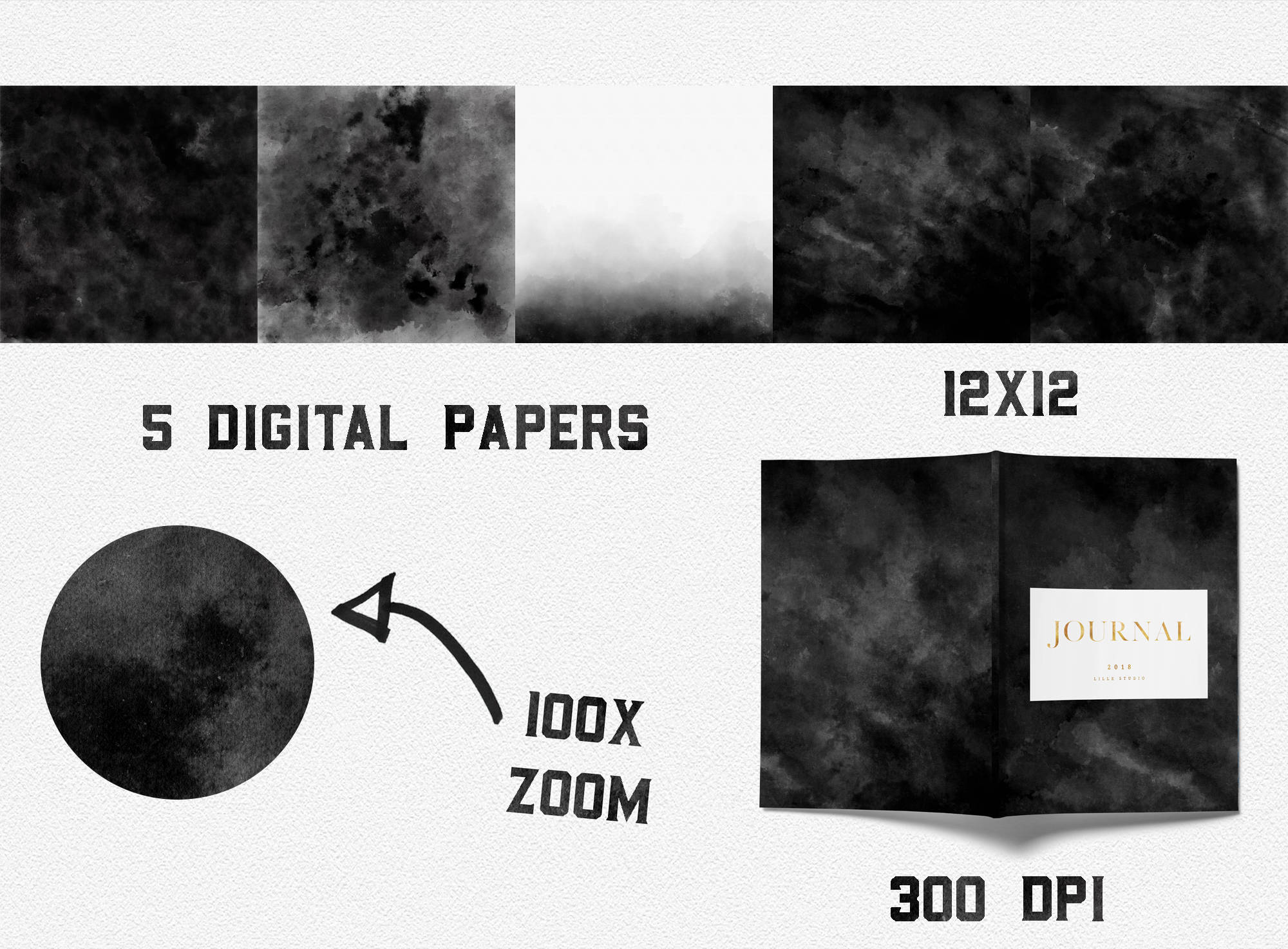 Black Watercolor Digital Paper Grey Water Color Background - Etsy