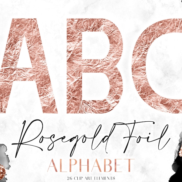 Rose Gold Letters Canva - Etsy