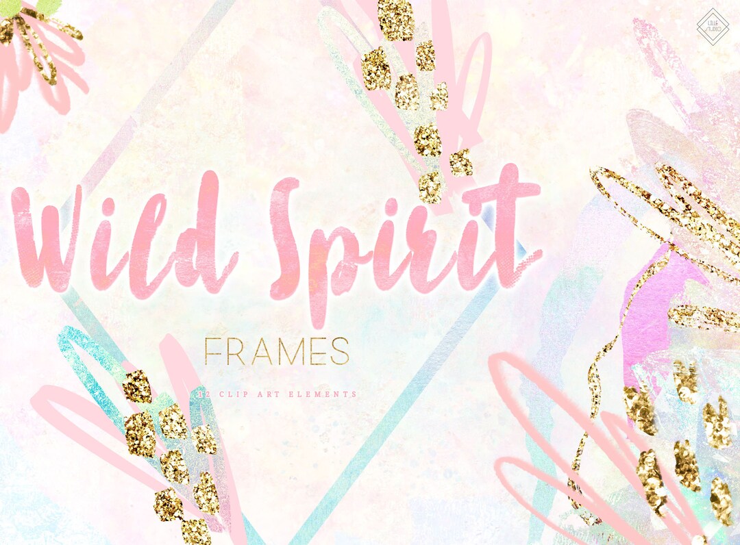 Boho Frame Clipart - Rainbow Abstract Geometric Clip Art Borders ...