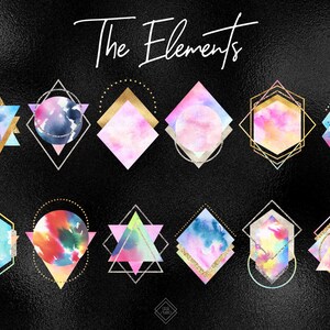 Geometric Watercolor Clipart - Abstract Shapes Water Color Clip Art ...