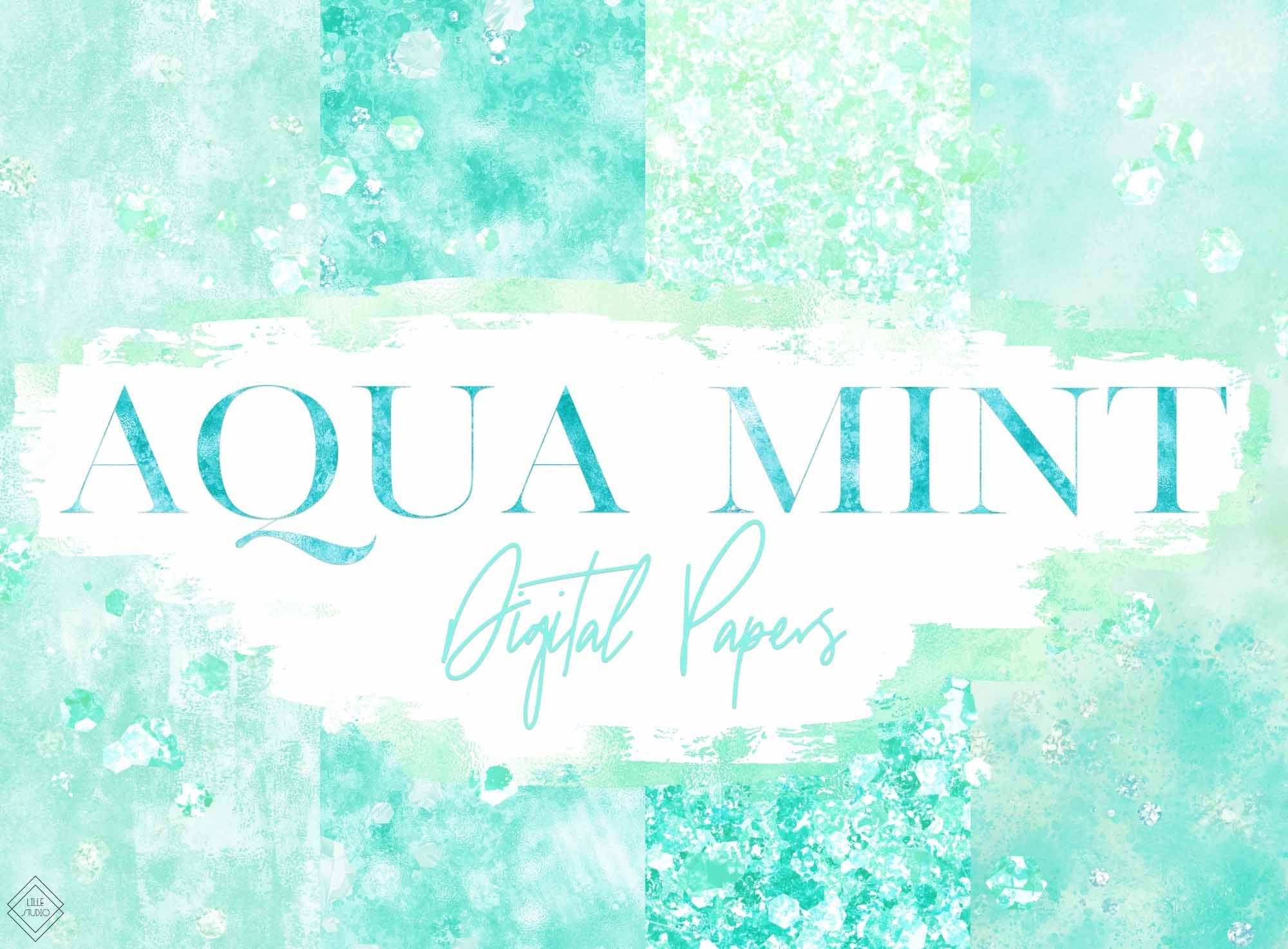 Mint Sea Green Digital Paper Aqua Water Color Background - Etsy