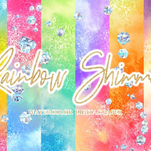 Rainbow Watercolor Seamless Digital Paper Pattern Water - Etsy