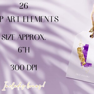 Purple Watercolor Alphabet Clipart: PNG Monogram Letter Set (digital ...