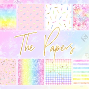 Pastel Rainbow Seamless Digital Paper - Watercolor Confetti Stripe ...
